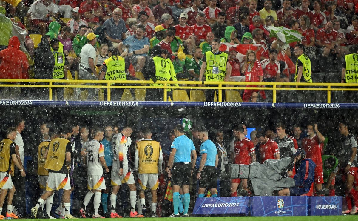Thunderstorms halt Euro 2024 showdown: Germany vs Denmark suspended in ...