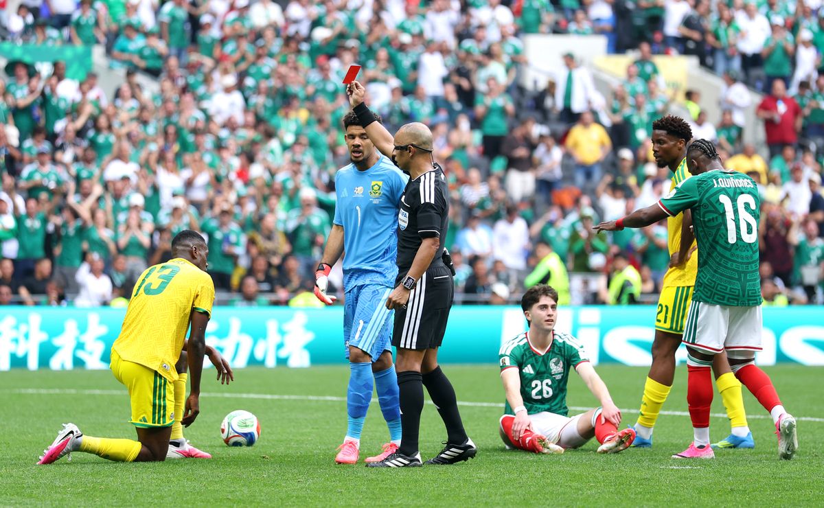 Sithole gets a red card in South Africa vs Mexico: How many times was a ...