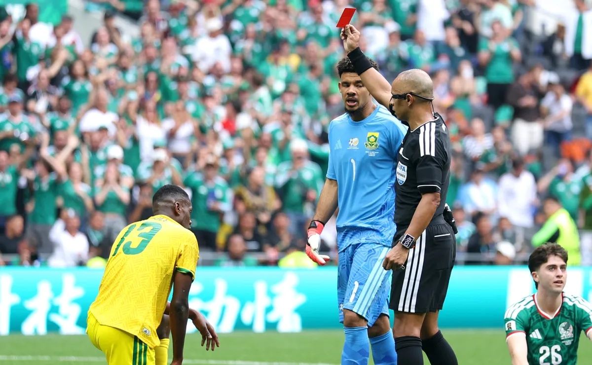 Sithole gets a red card in South Africa vs Mexico: How many times was a ...