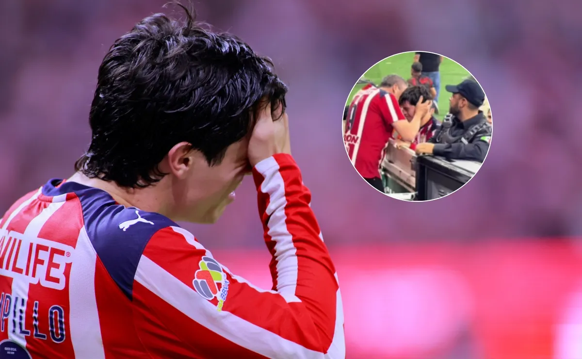 El abrazo de Diego Campillo con su padre tras la eliminación de Chivas