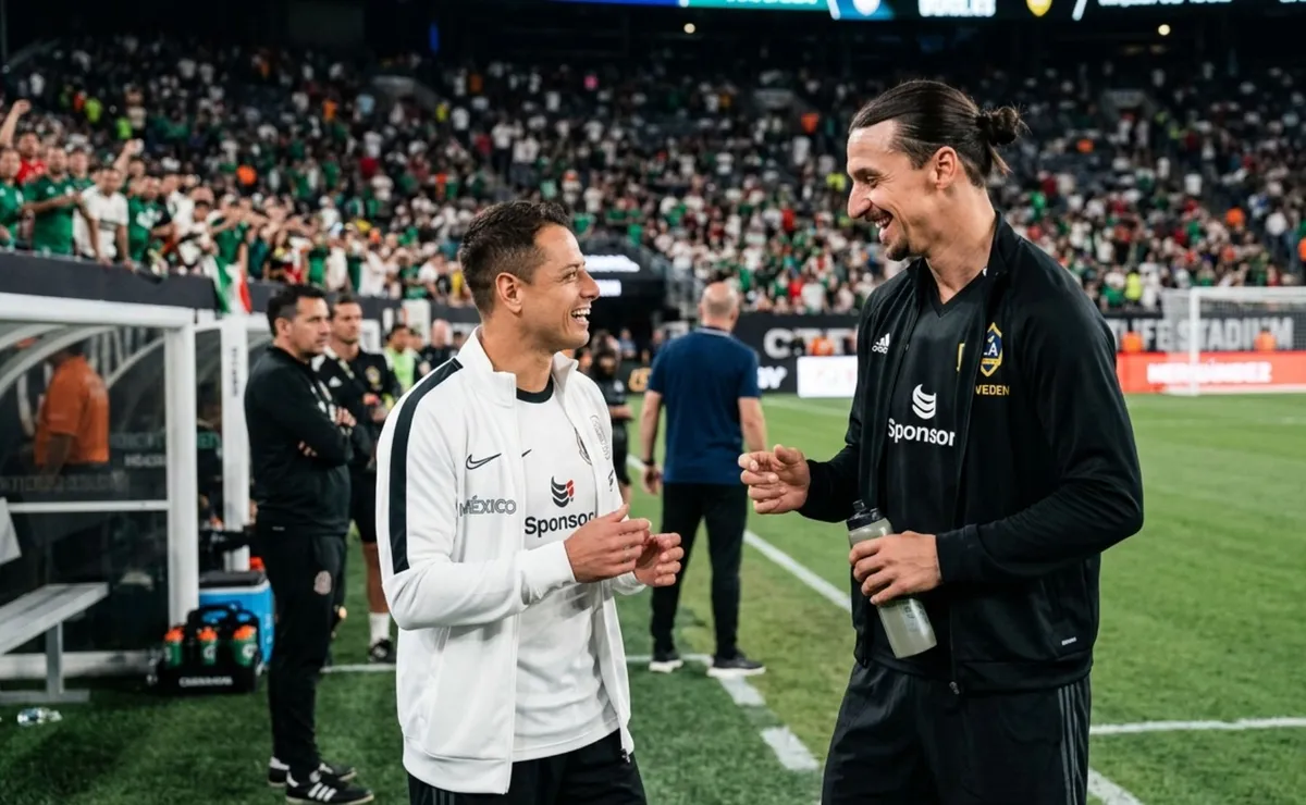 Chicharito se cruzó con Zlatan Ibrahimović y el momento quedó grabado