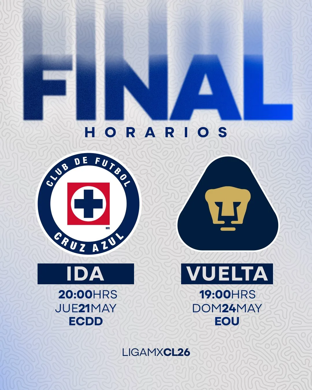 Cruz Azul vs Pumas UNAM: Día, hora y TV, final ida del Clausura 2026 de ...